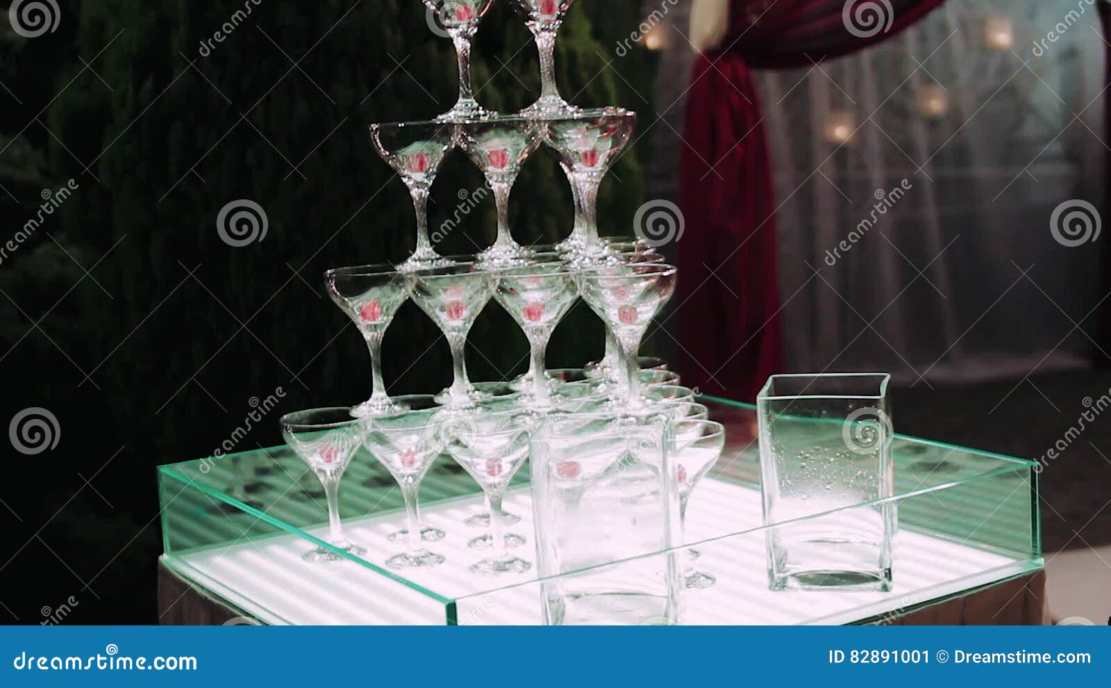 Drinking a Glass Pyramid Stack of Wine Glasses Stock Video - Video of ...