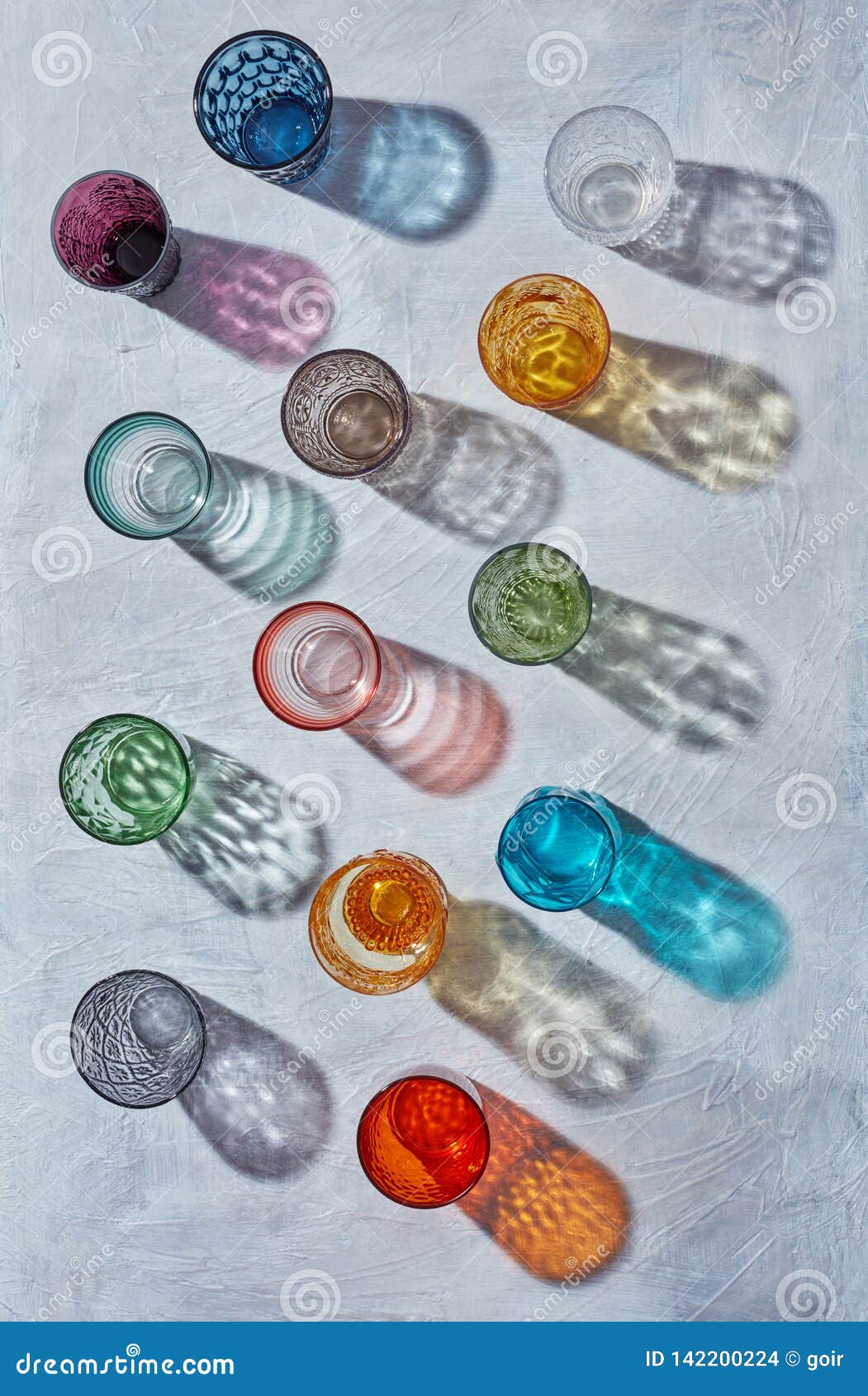 Drinking Glasses from Above Stock Photo - Image of natural, multi ...