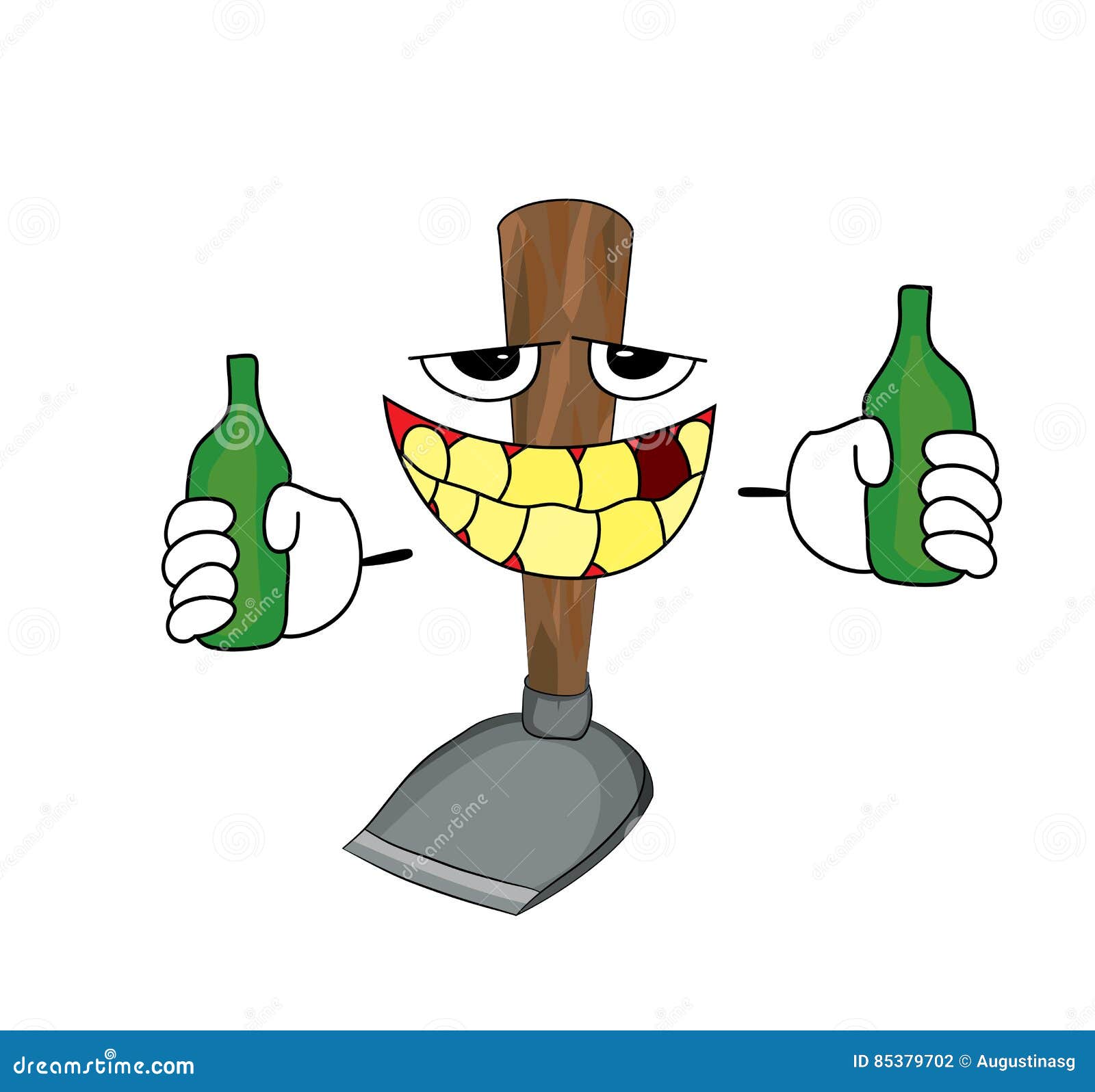 Drinking Hoe cartoon stock illustration. Illustration of flower - 85379702