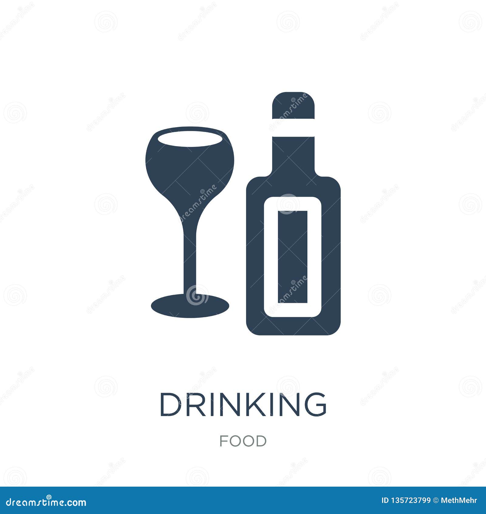 Drinking Icon in Trendy Design Style. Drinking Icon Isolated on White ...