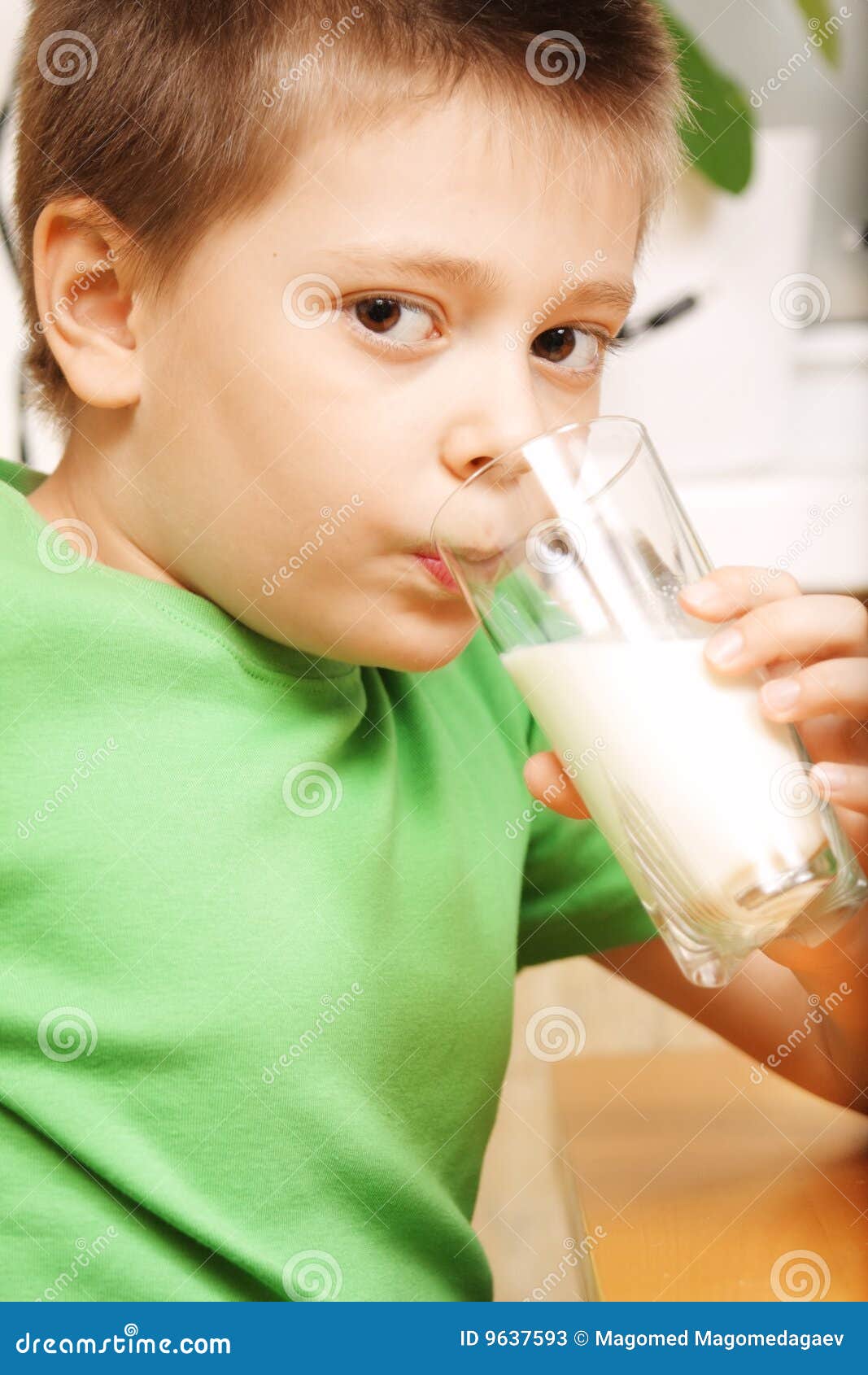 Drinking milk stock image. Image of child, green, healthy - 9637593