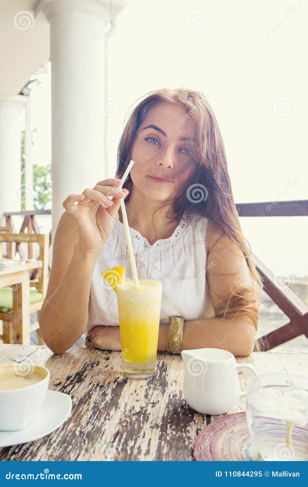 Drinking pineapple juice stock image. Image of fresh - 110844295
