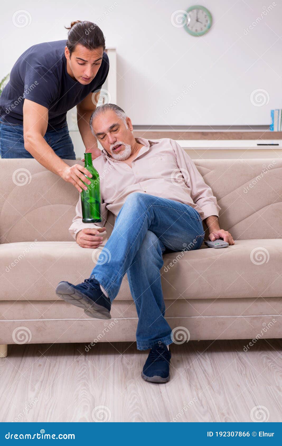 Man with Drinking Problem and the Family Stock Photo - Image of problem ...