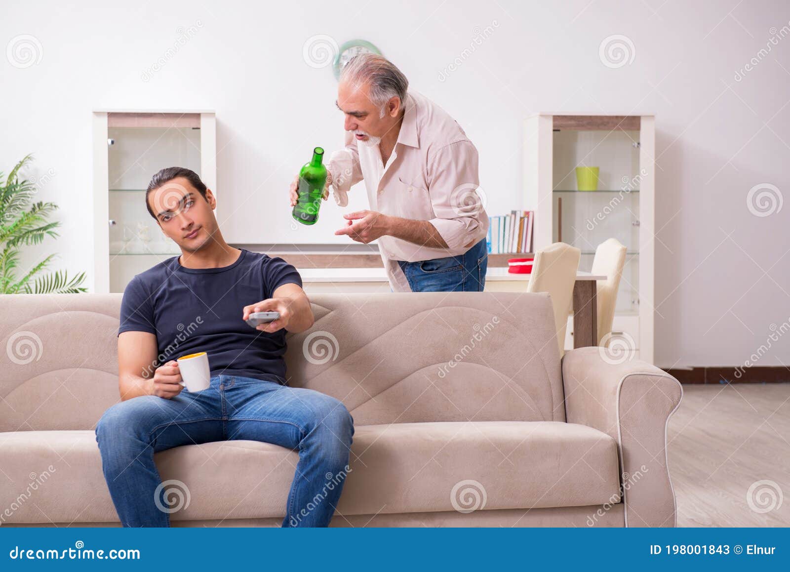 Man with Drinking Problem and the Family Stock Image - Image of addict ...