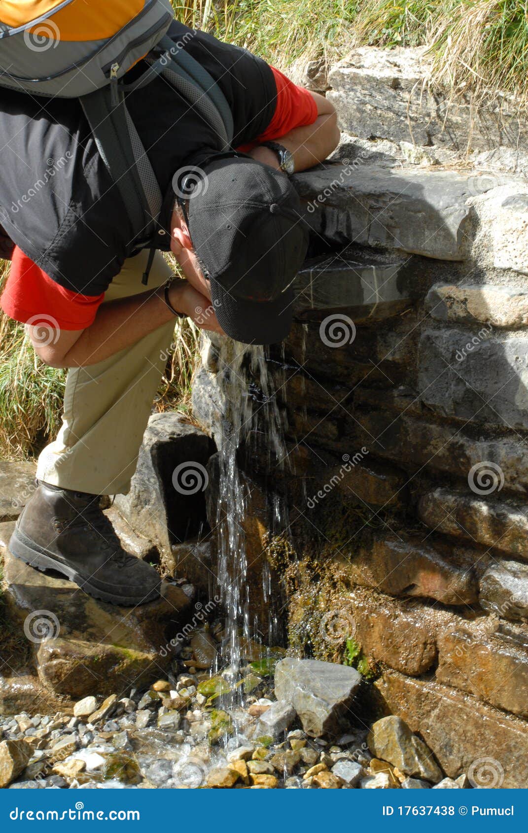 Drinking Refreshing Spring Water Stock Photo - Image of health, hand ...
