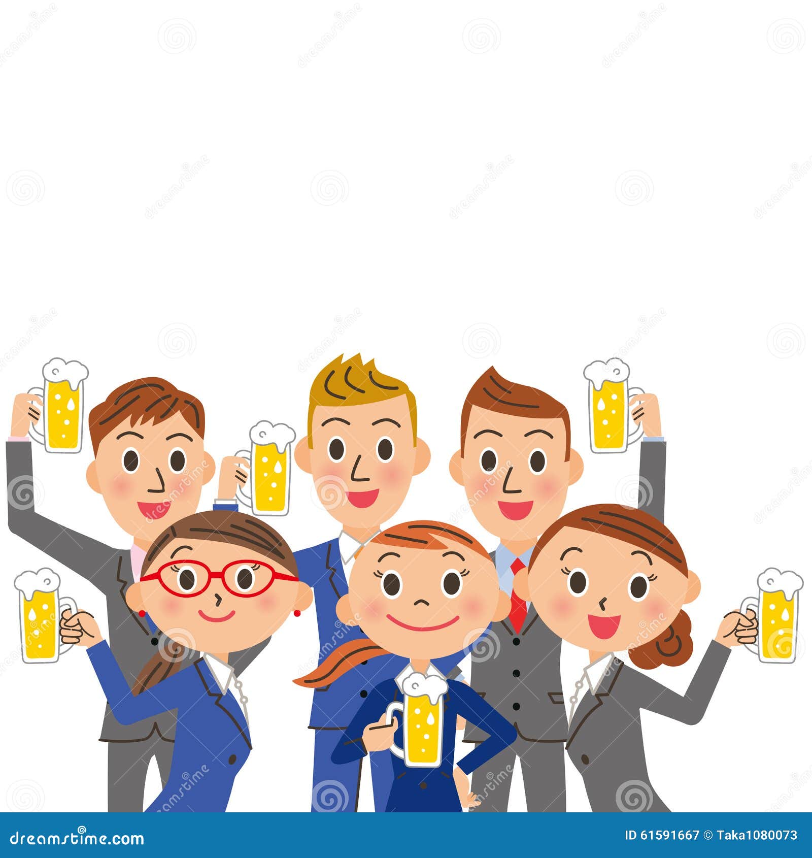 A Drinking Session and Office Worker Meeting Stock Illustration ...