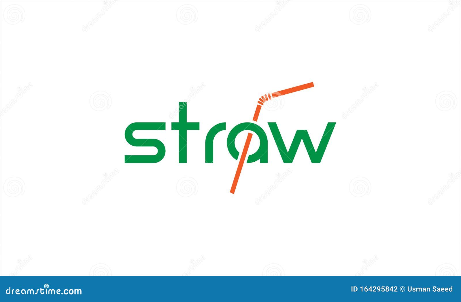 Drinking Straw with Creative Text in Flat Minimal Logo Design Icon ...