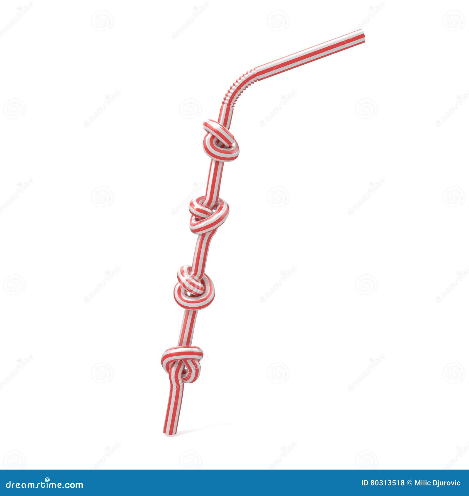 Drinking straw knotted. 3D stock illustration. Illustration of drinking ...
