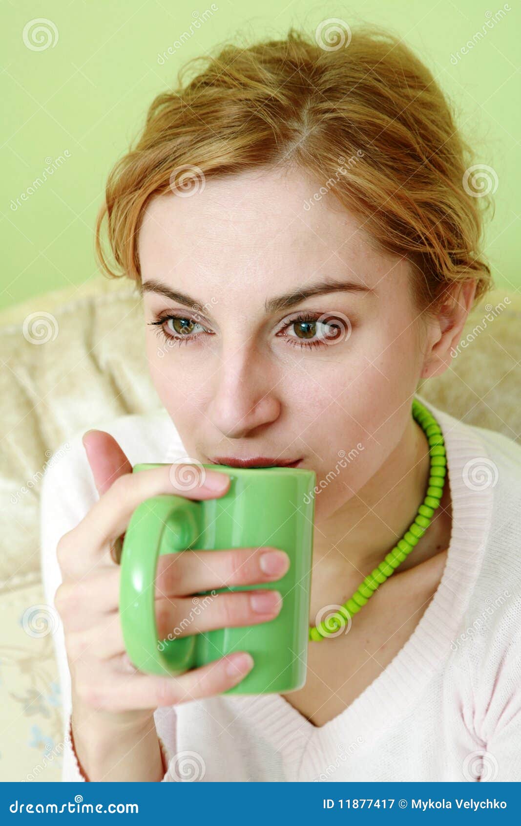 Drinking tea stock image. Image of happiness, female - 11877417