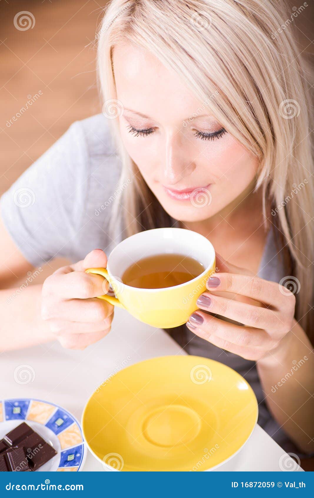 Drinking tea stock image. Image of person, indoors, interior - 16872059