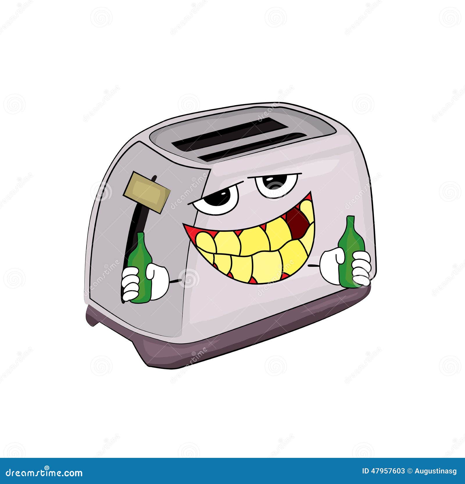 Drinking toaster cartoon stock illustration. Illustration of toaster ...