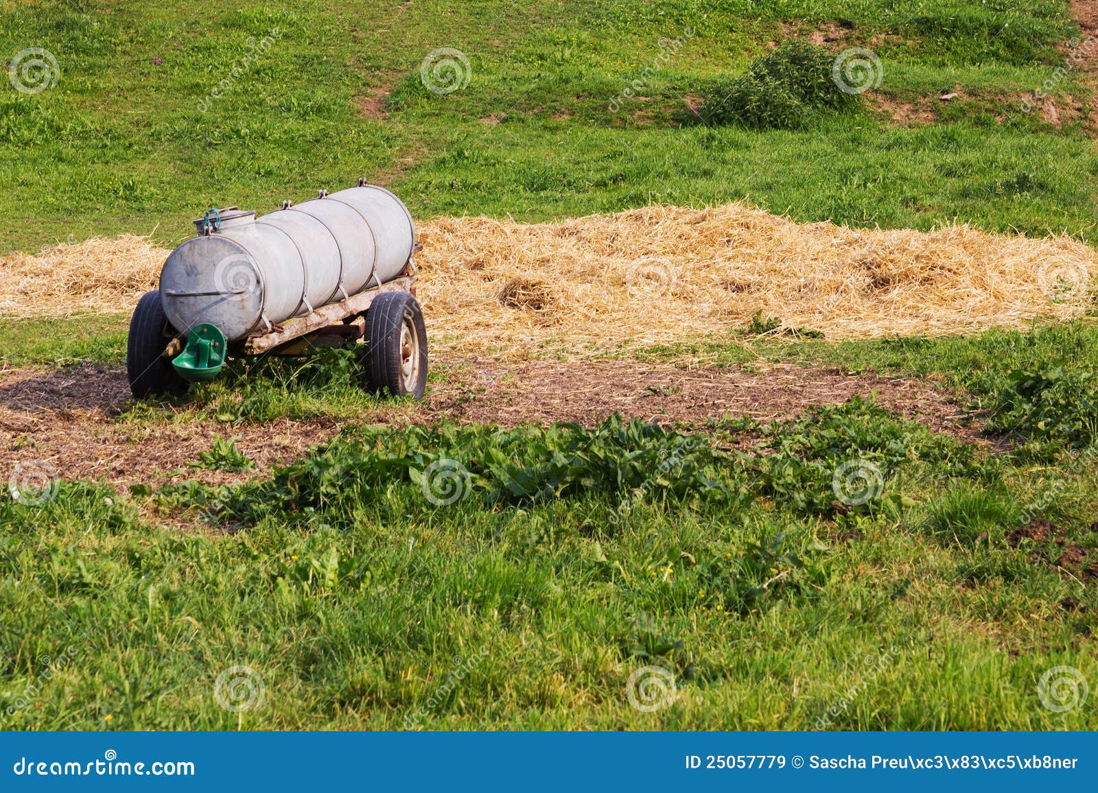 Drinking trough on a field stock image. Image of steel - 25057779