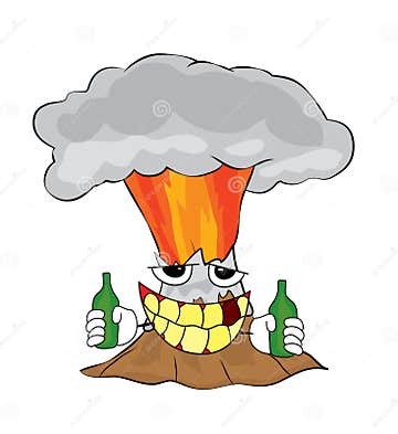 Drinking volcano cartoon stock illustration. Illustration of unhealthy ...