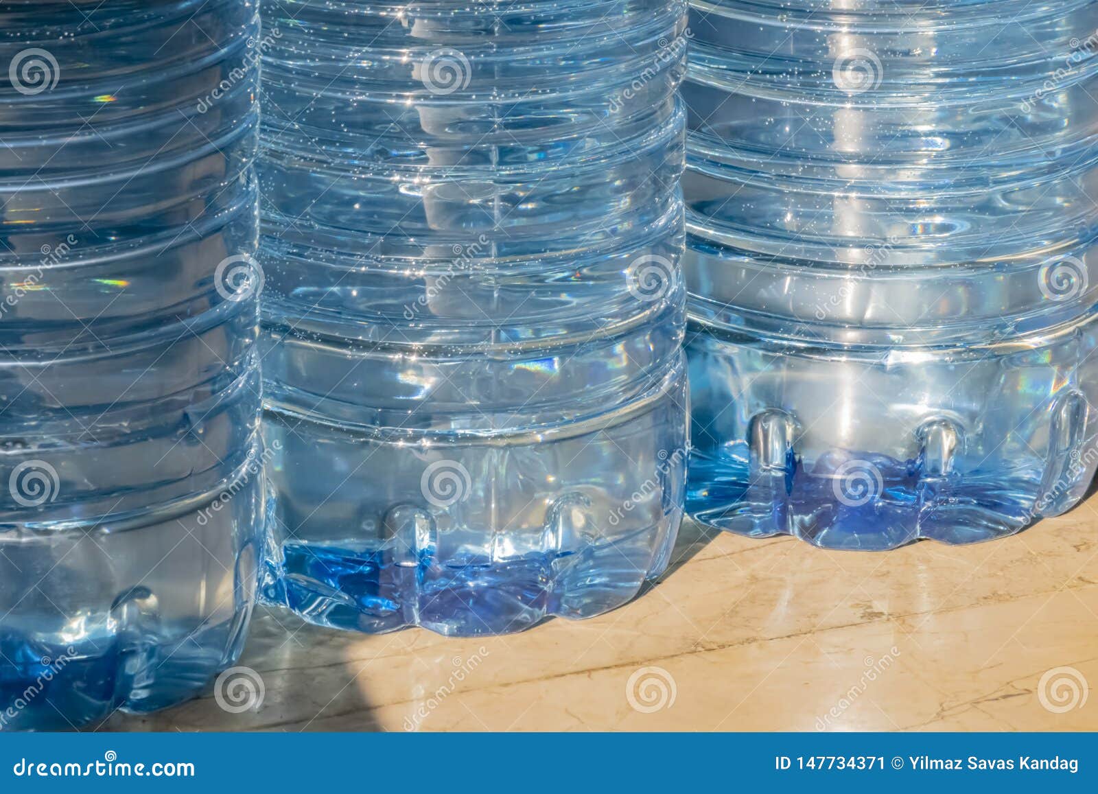 Drinking Water in Blue Plastic Bottle Stock Image - Image of health ...