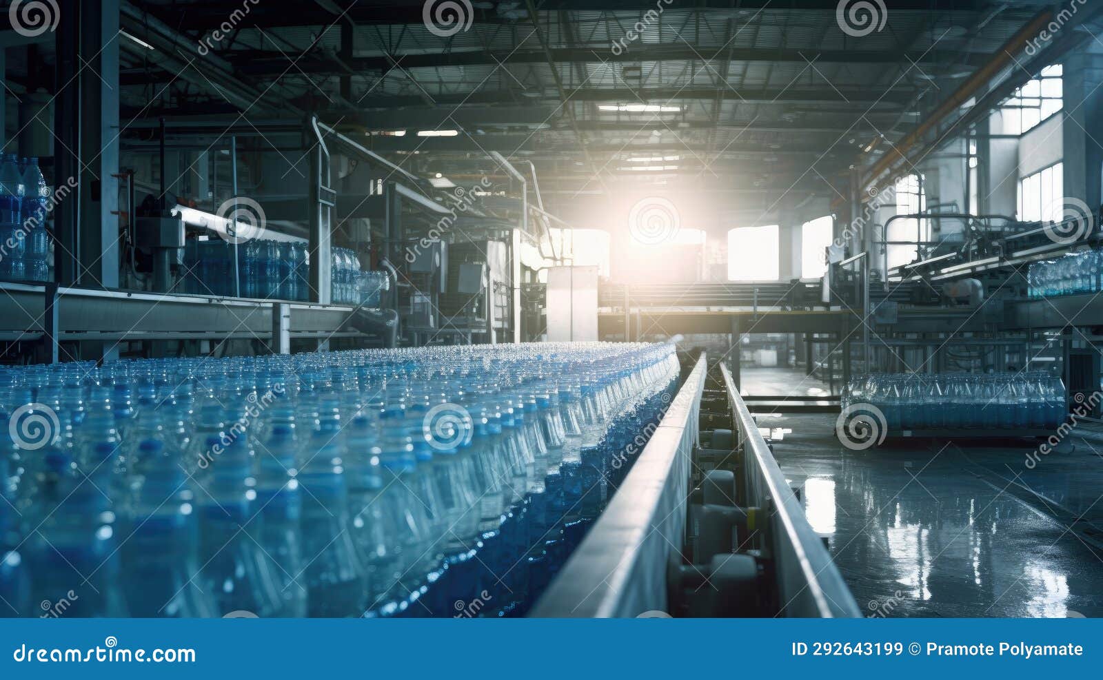 Drinking Water are Bottled in Plastic Bottles in a Clean Factory ...