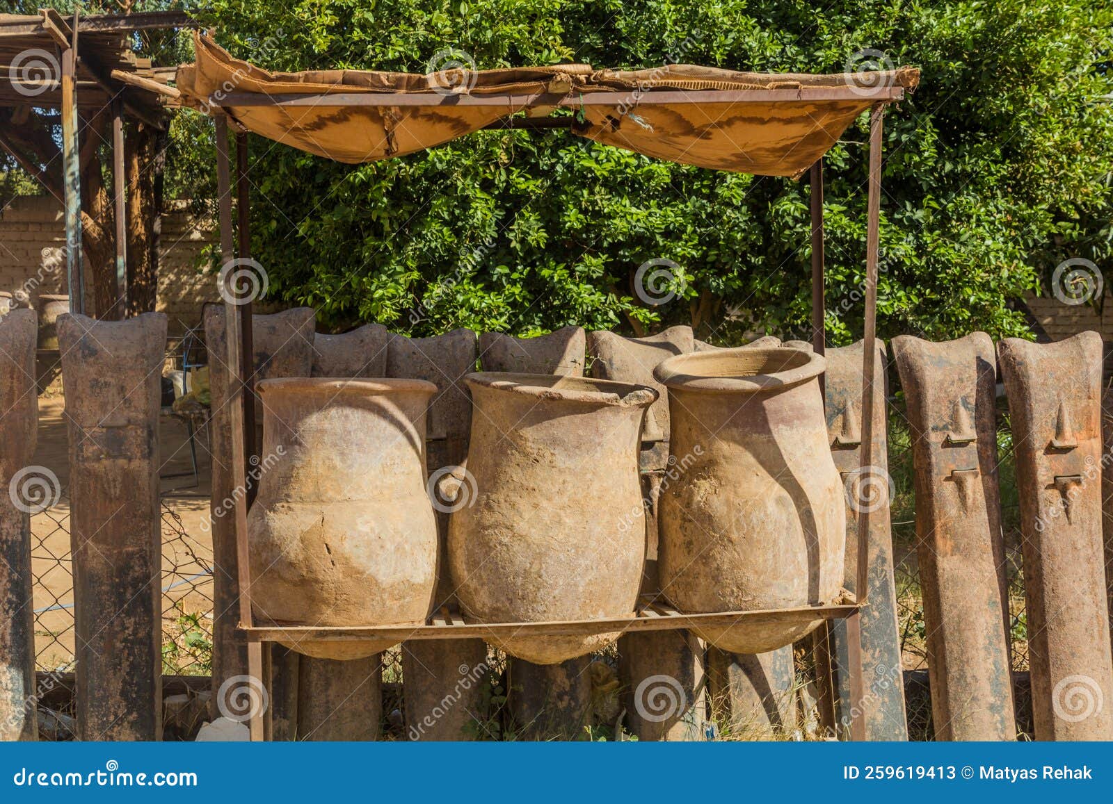 Drinking Water Clay Pots in Karima, Sud Stock Image - Image of hygiene ...