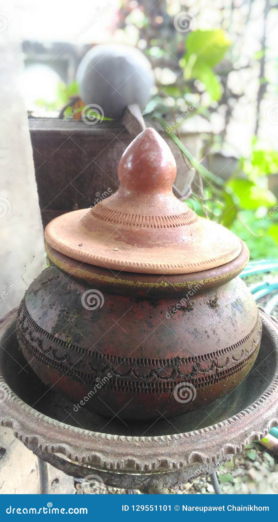 Drinking Water Containers of Ancient Northern Thai People. Stock Image ...