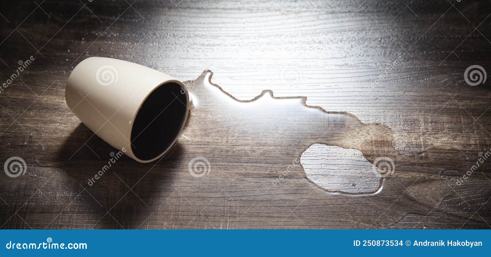 Drinking Water Cup Fallen To the Laminate Floor Stock Photo - Image of ...