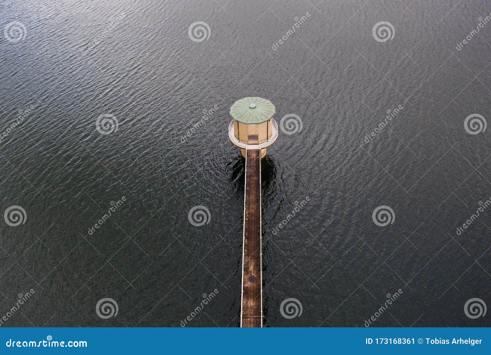 Drinking Water Dam with Water Tower from Above Stock Image - Image of ...