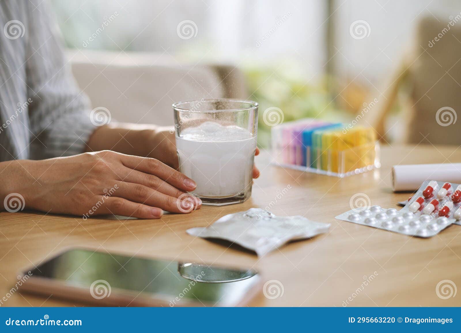 Drinking Water with Fizzy Tablet Stock Photo - Image of medicine, cure ...