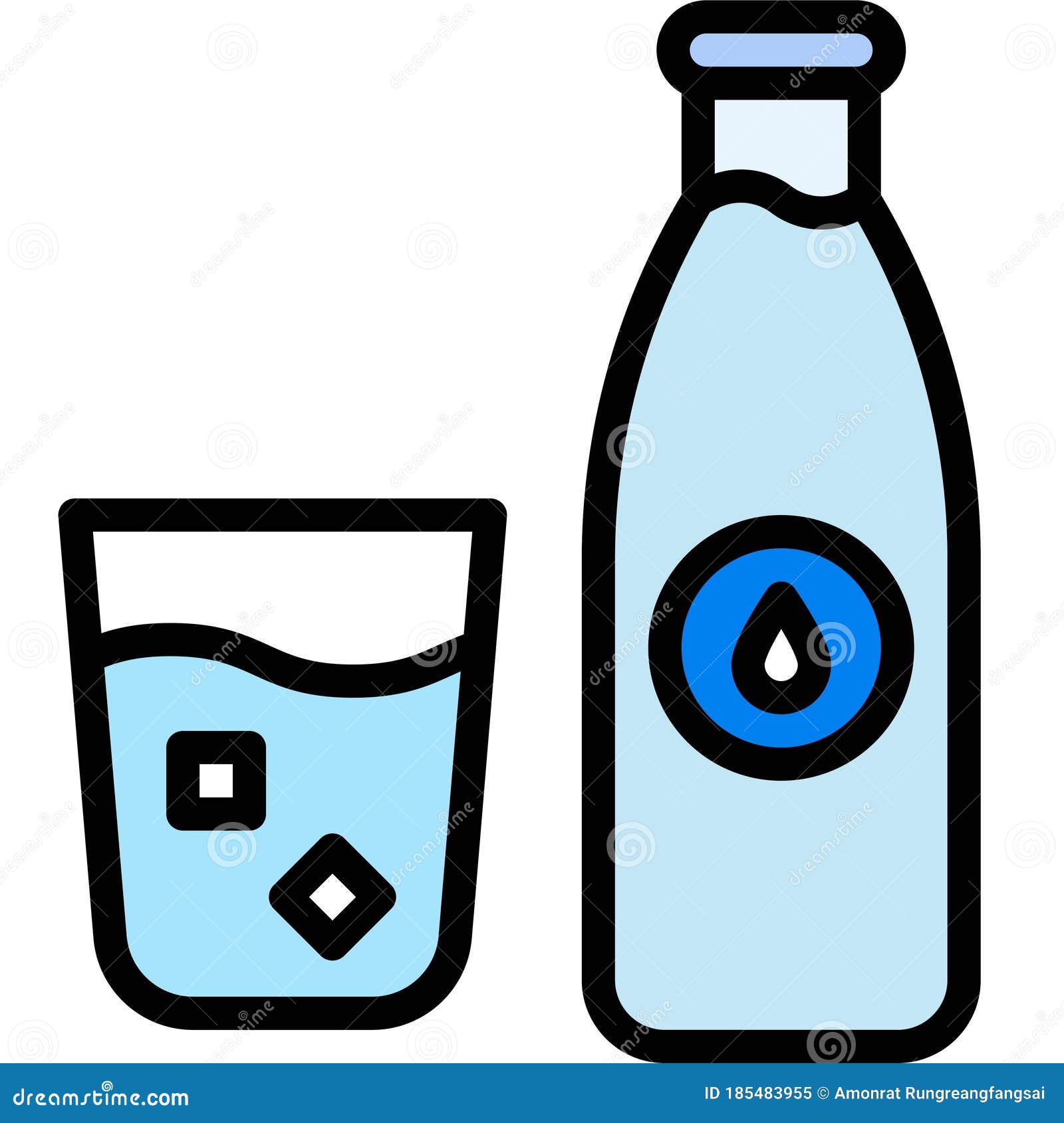 Drinking Water Icon, Beverage Filled Vector Illustration Stock Vector ...