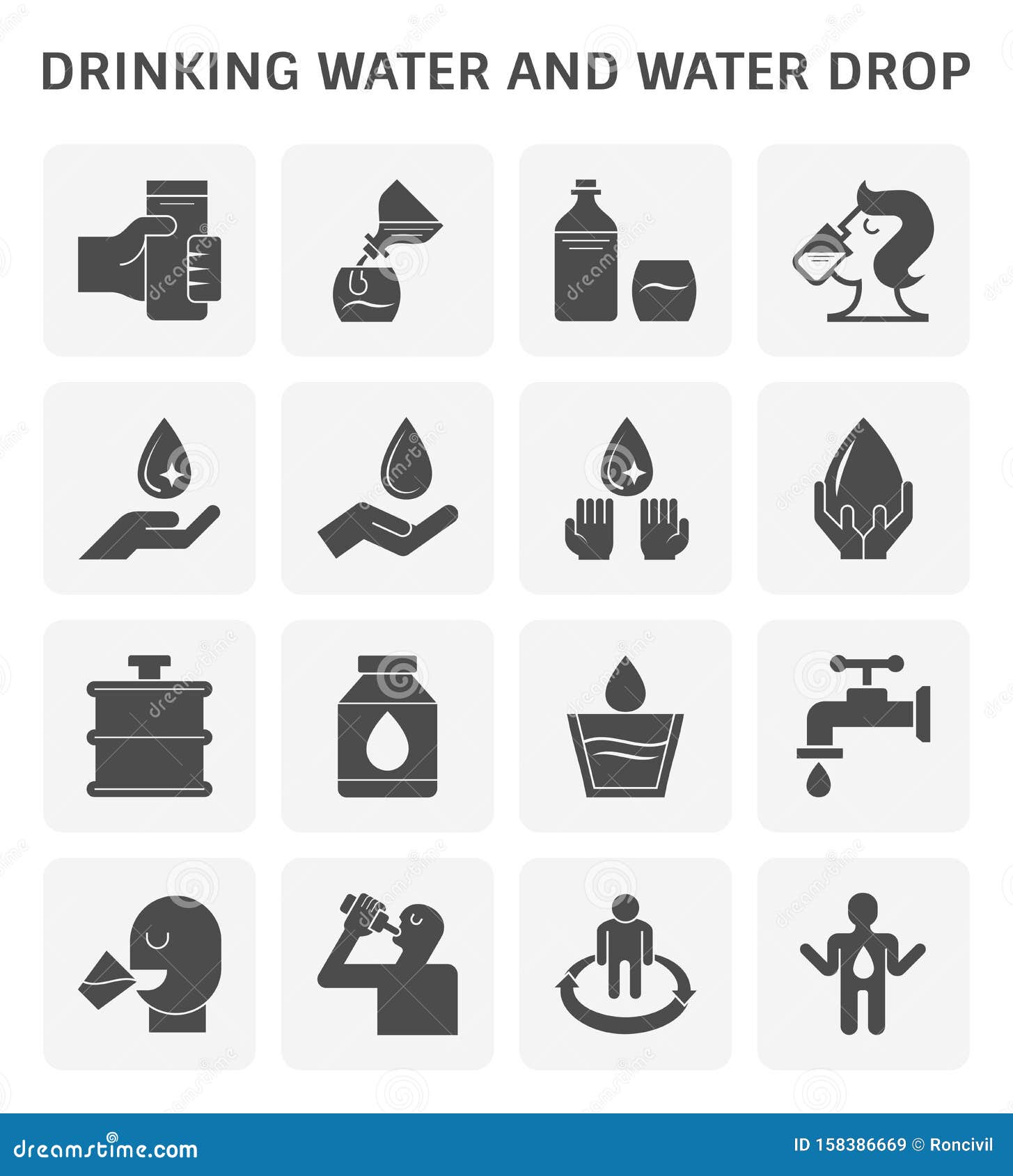 Drinking water icon stock vector. Illustration of healthy - 158386669