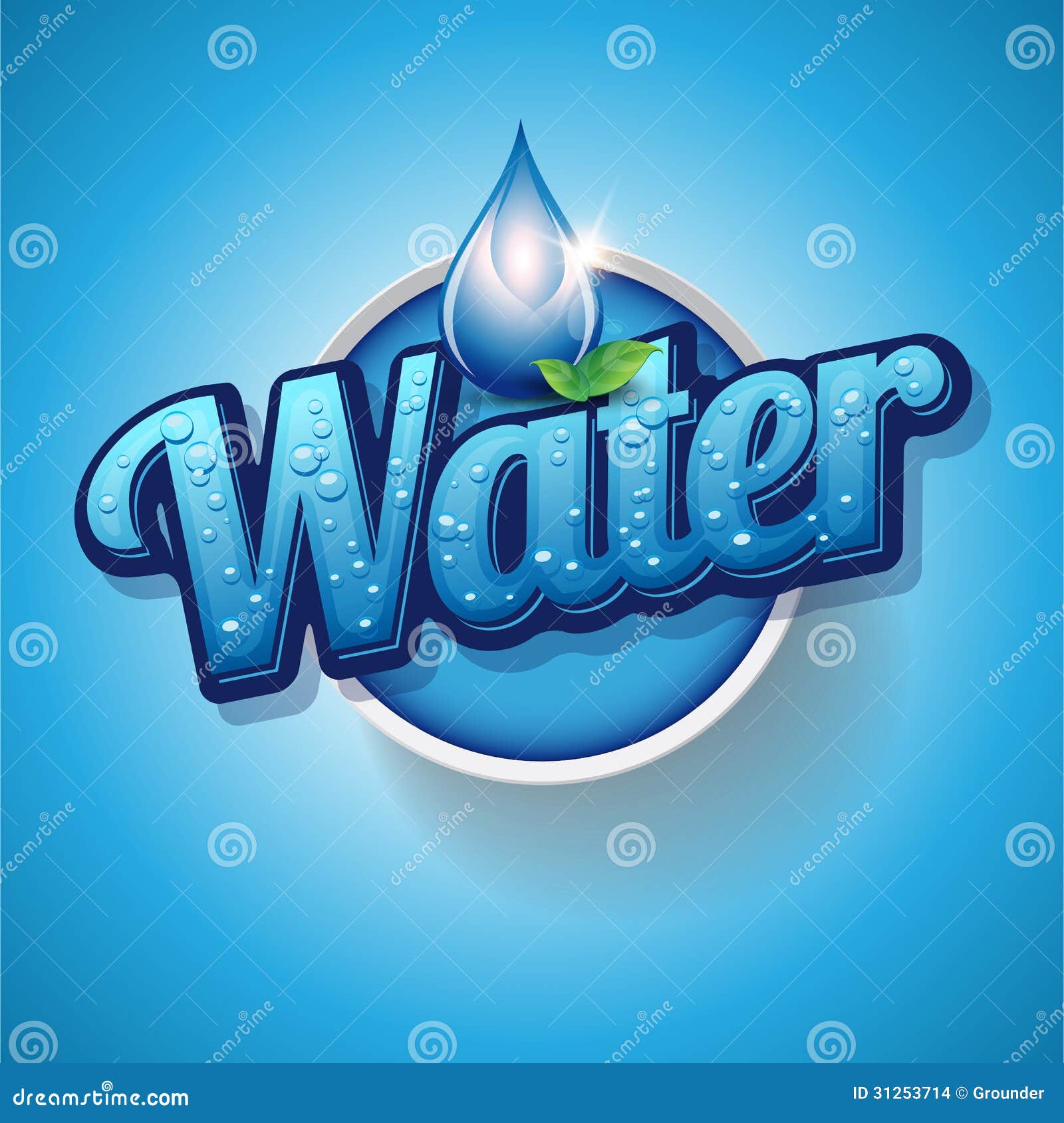 Drinking and Water Label stock vector. Illustration of drop - 31253714
