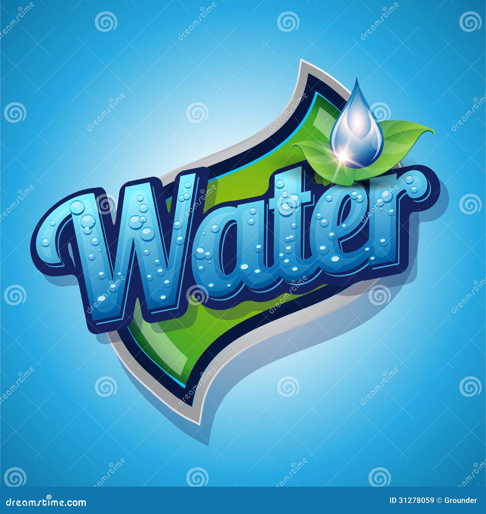 Drinking and Water Label stock vector. Illustration of label - 31278059
