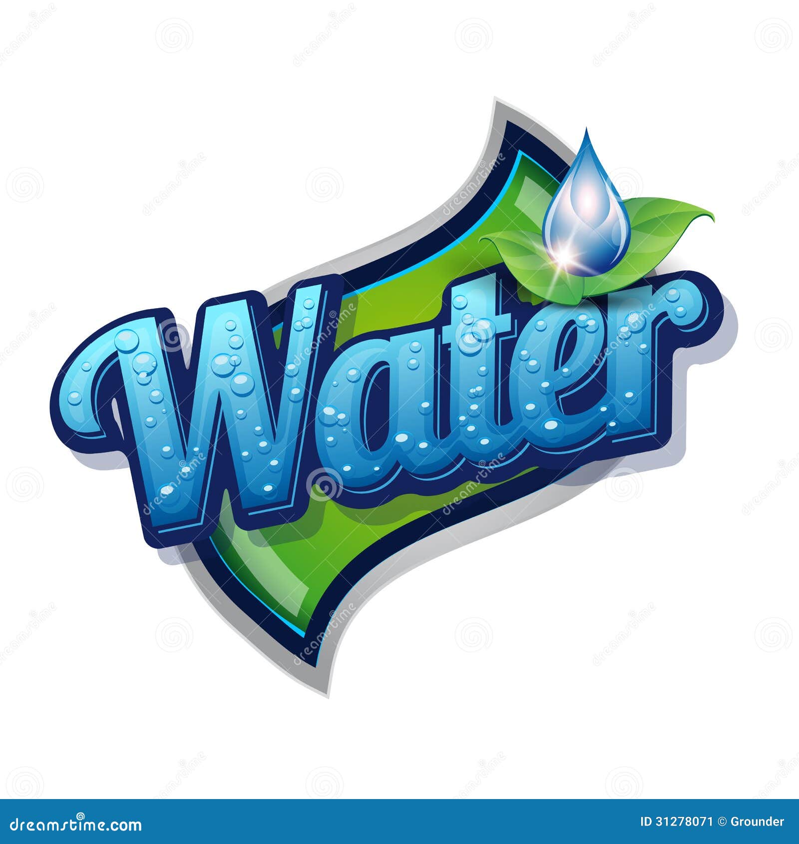Drinking and Water Label stock vector. Illustration of aqua - 31278071
