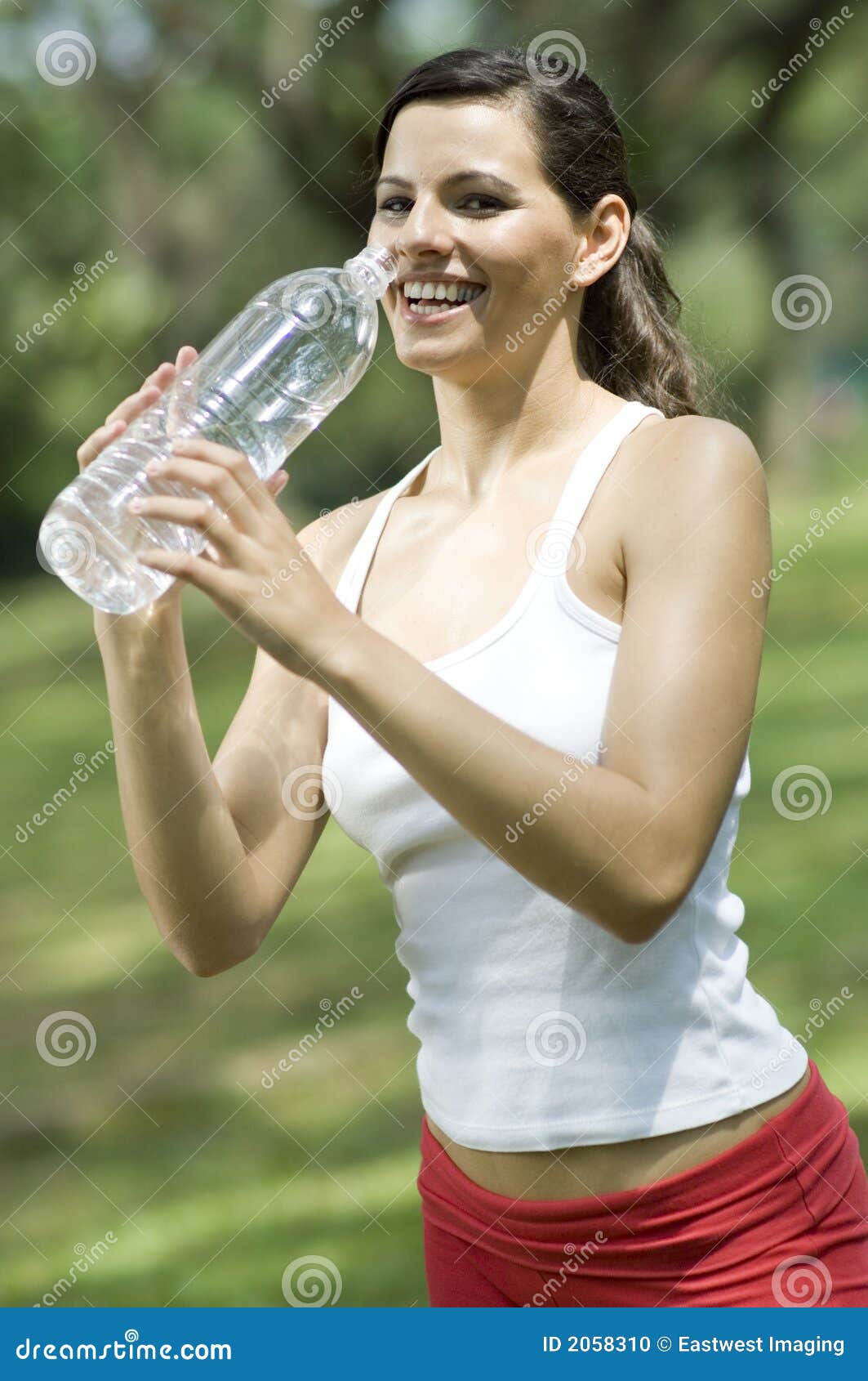 Drinking Water Outside stock photo. Image of caucasian - 2058310