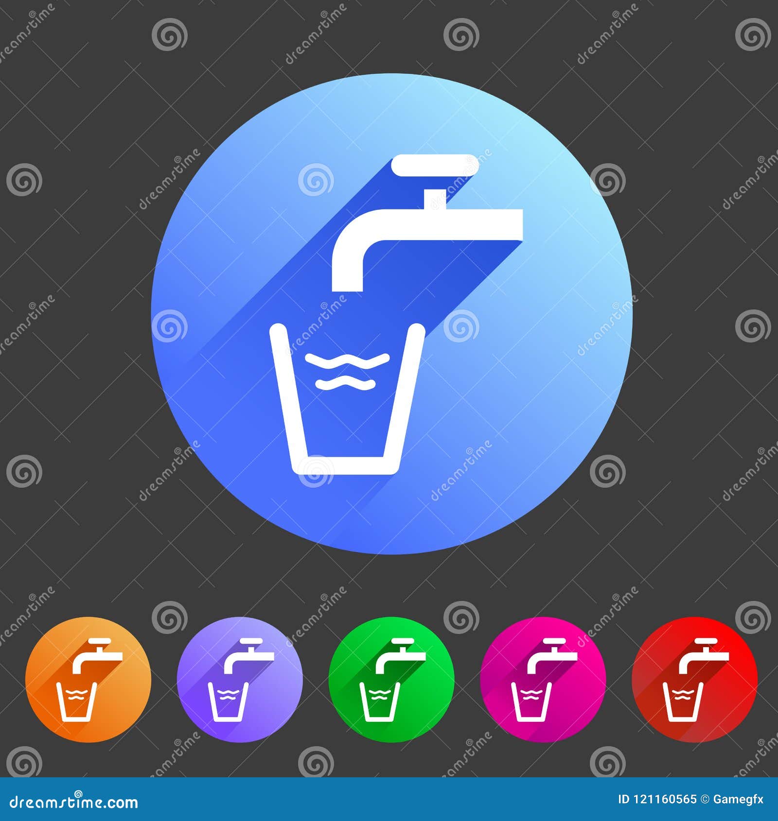 Drinking Water Point Tap Icon Flat Web Sign Symbol Logo Label Stock ...