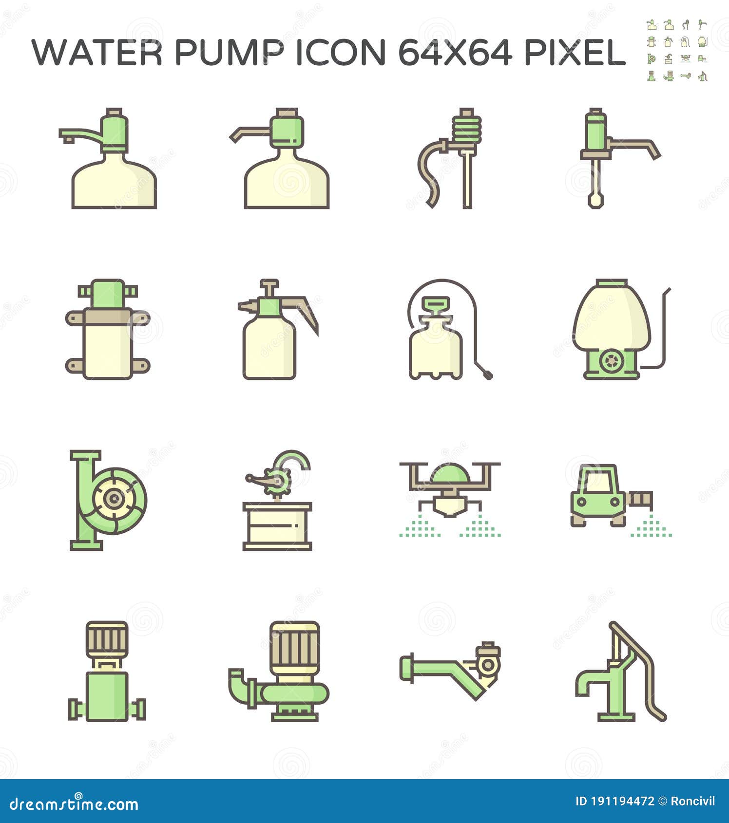 Drinking water pump icon stock vector. Illustration of motor - 191194472