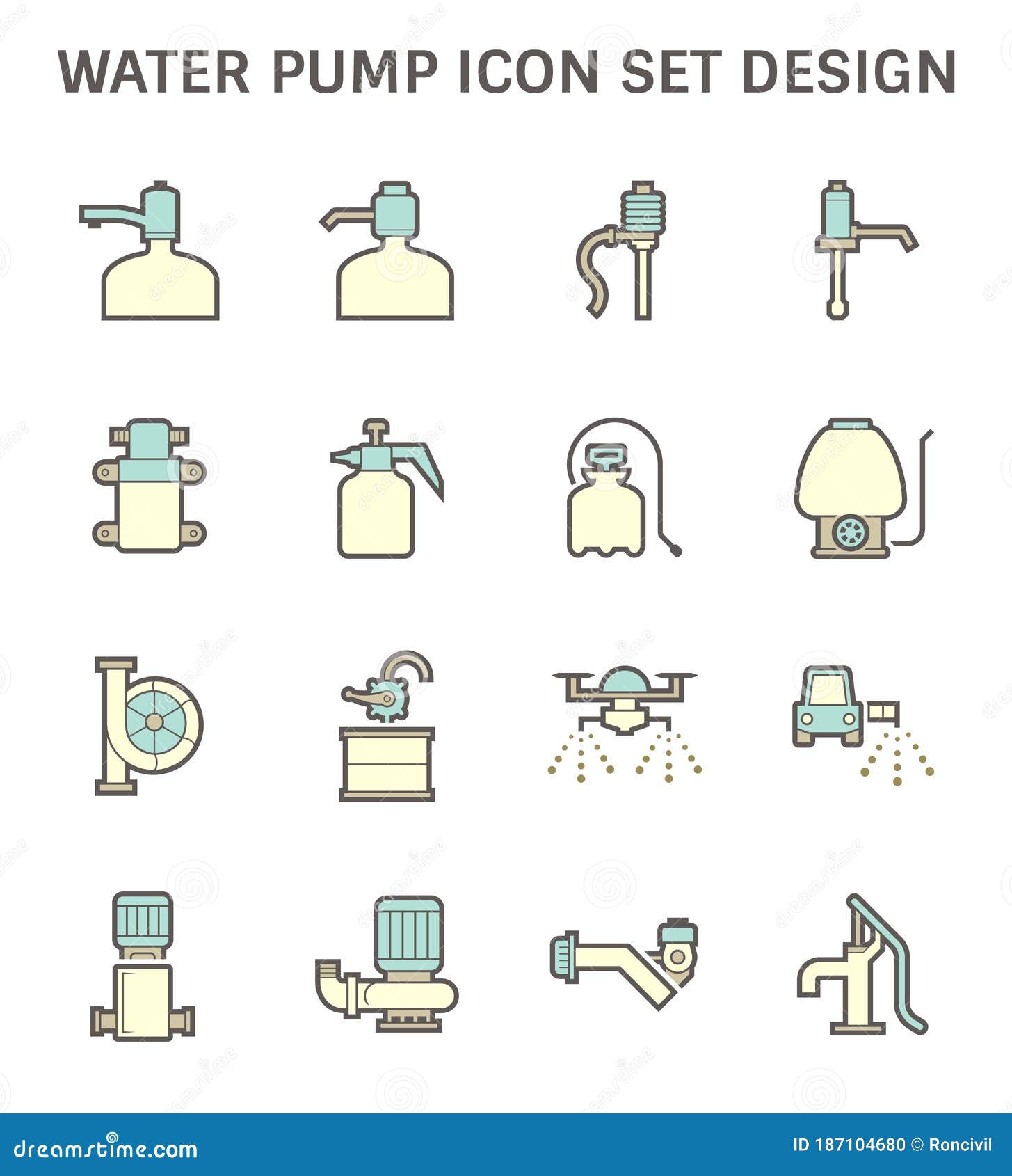 Drinking water pump icon stock vector. Illustration of irrigation ...