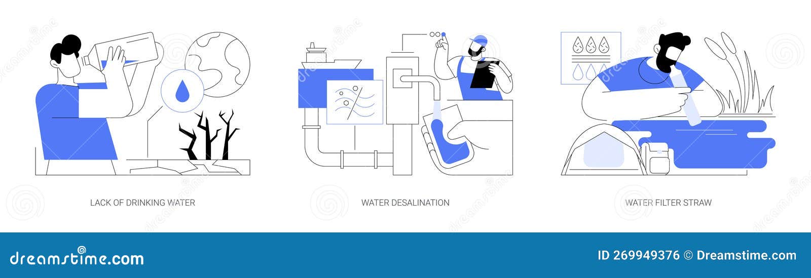 Drinking Water Purification Abstract Concept Vector Illustrations ...