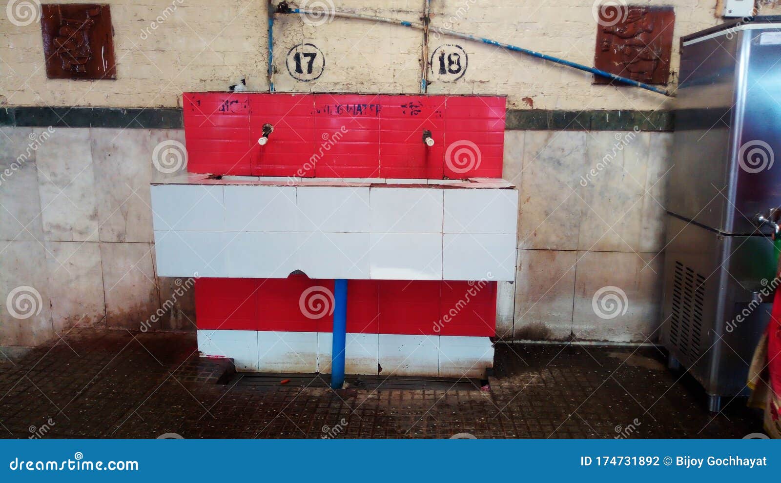 Drinking Water at Railway Platform Stock Photo - Image of floor ...