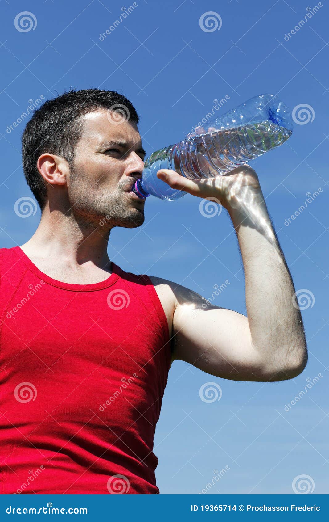 Drinking water after sport stock photo. Image of muscle - 19365714