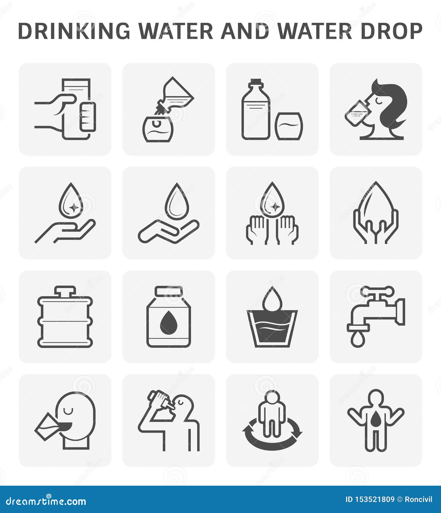 Drinking water icon stock vector. Illustration of icon - 153521809