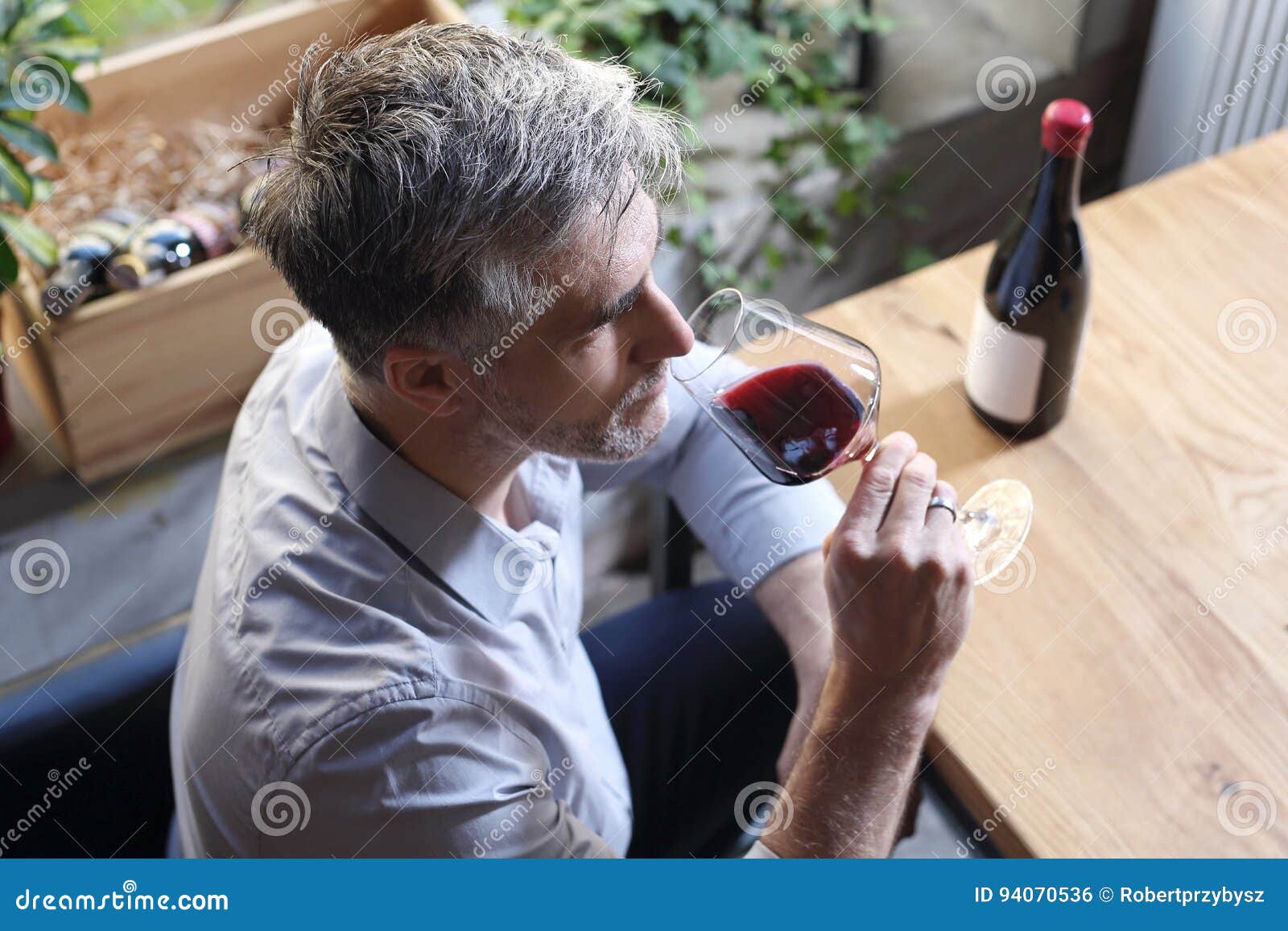 Drinking Wine Man Drinking Wine. Stock Photo - Image of cellar ...