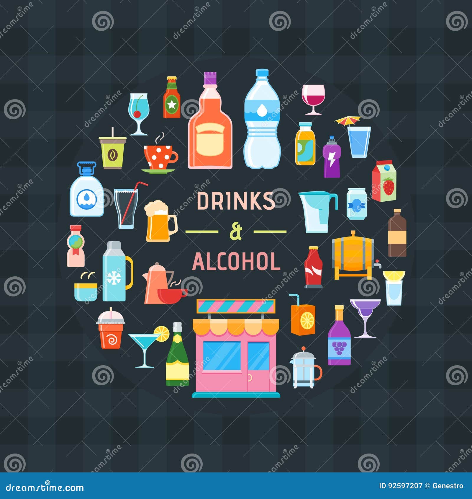 Drinks and alcohol banner stock vector. Illustration of milk - 92597207