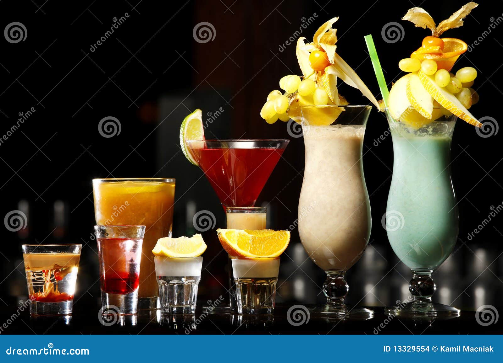 Drinks on the bar stock photo. Image of shaken, dark - 13329554