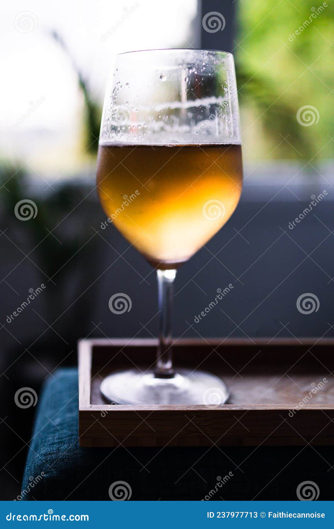 Drinks and Beverages, Beer on Tray with Window and Dusk Light in the ...