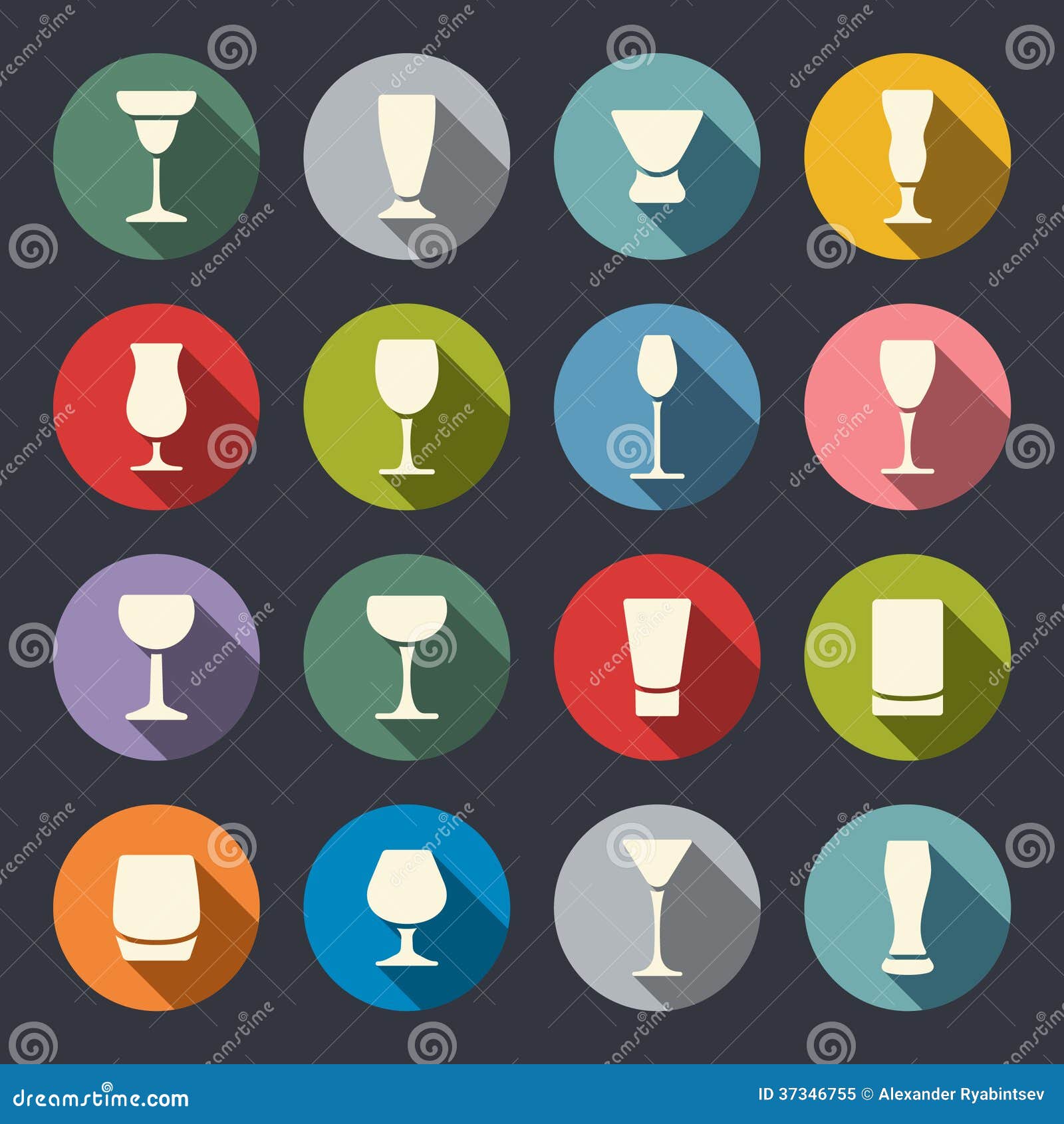 Drinks and Beverages Icon Set Stock Vector - Illustration of simplus ...