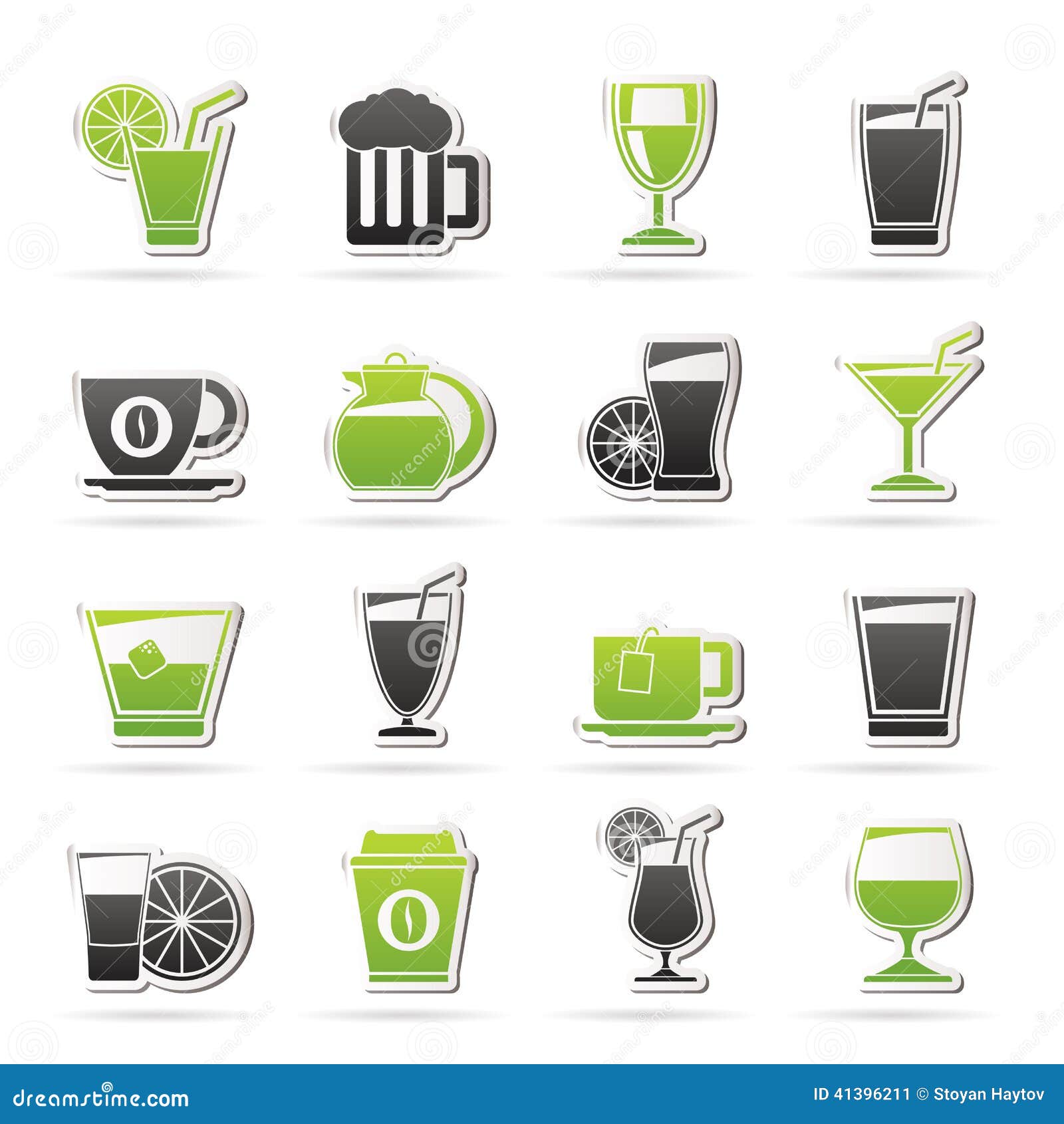 Drinks and beverages icons stock vector. Illustration of cocktail ...