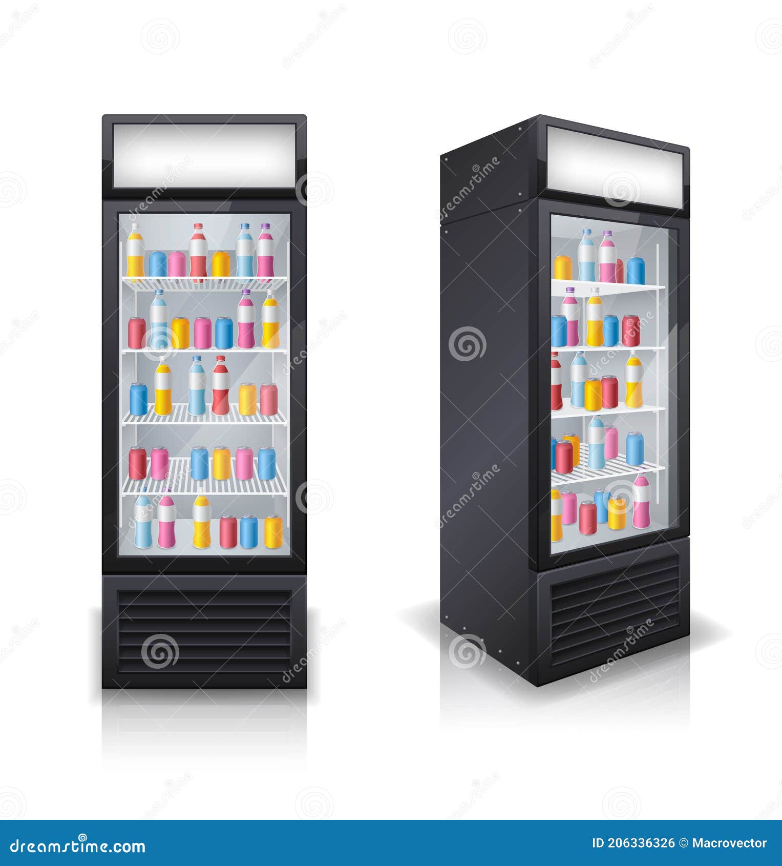 Drinks Fridges Realistic Set Stock Vector - Illustration of colorful ...