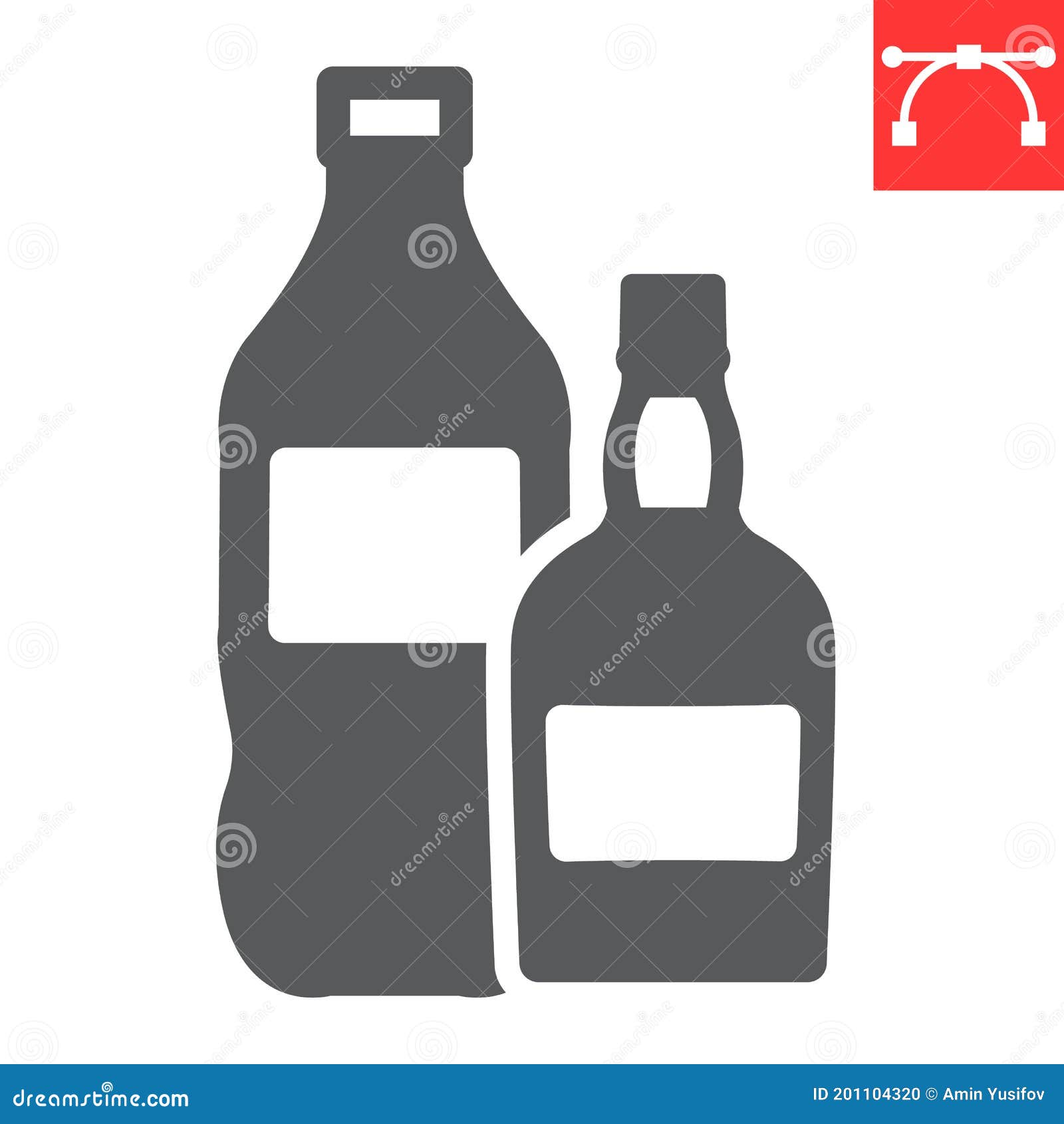 Drinks Glyph Icon, Soda and Whisky, Alcohol Sign Vector Graphics ...