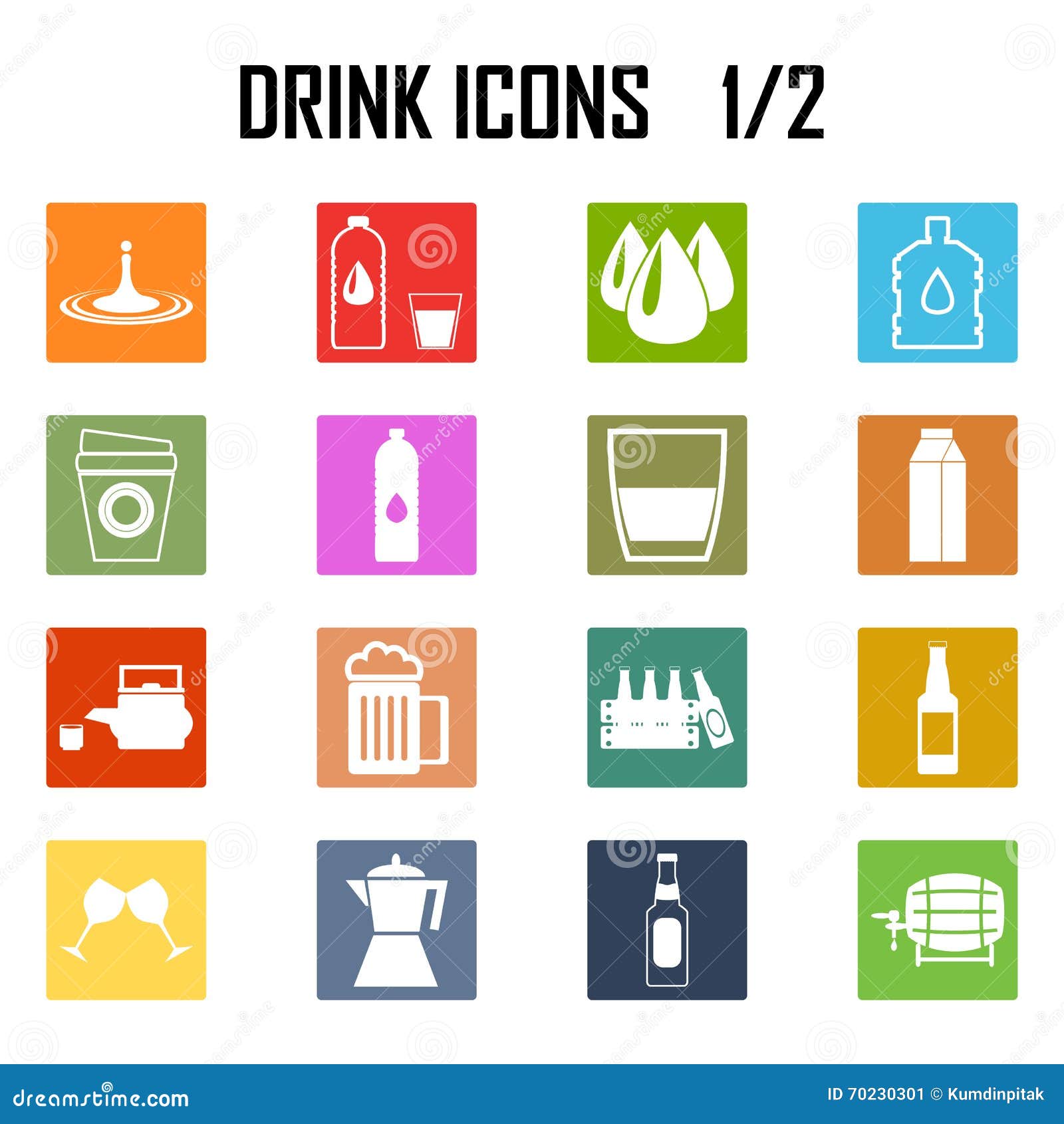 Drinks icon set . stock vector. Illustration of straw - 70230301