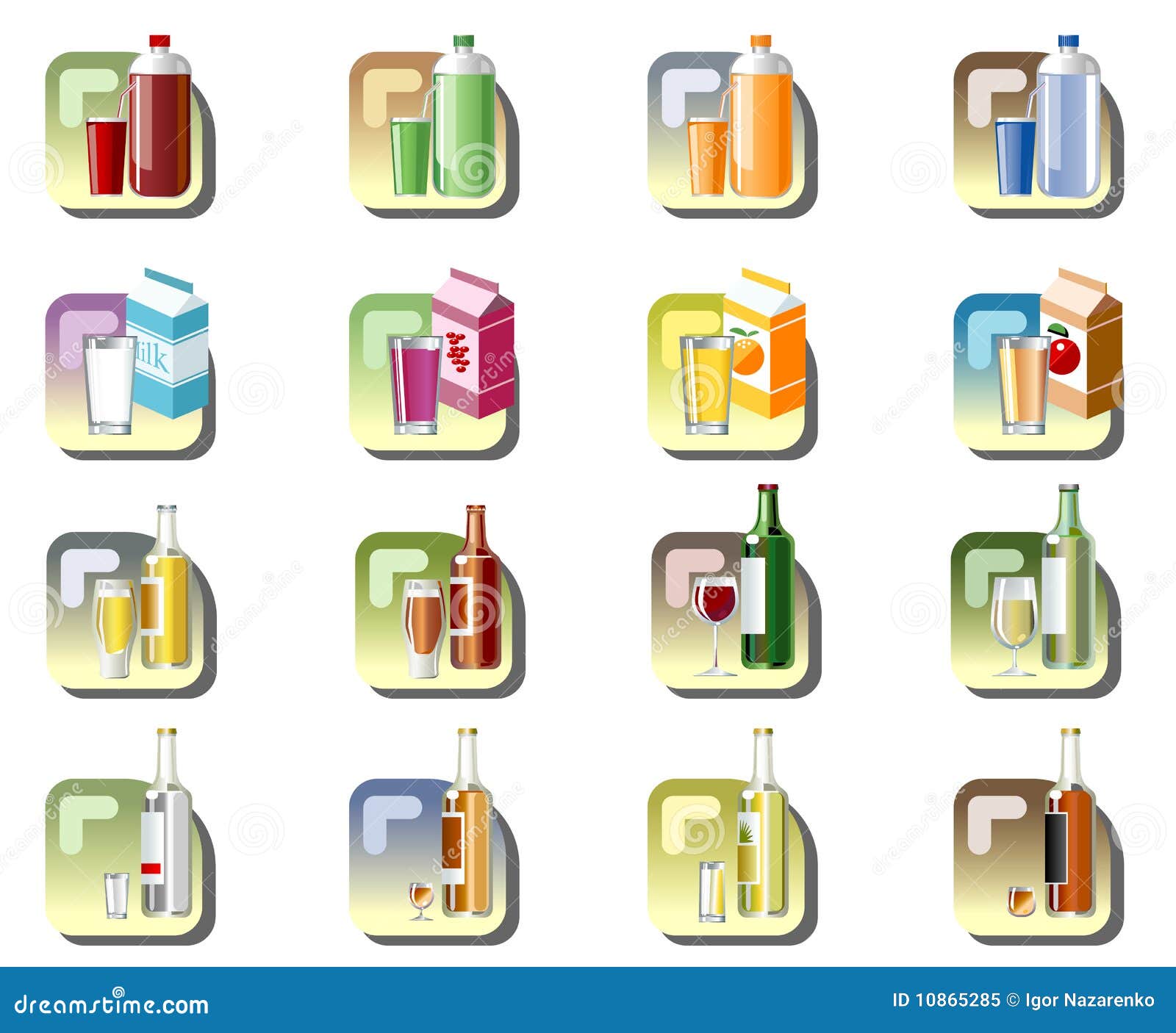 Drinks icons stock vector. Illustration of juice, vodka - 10865285