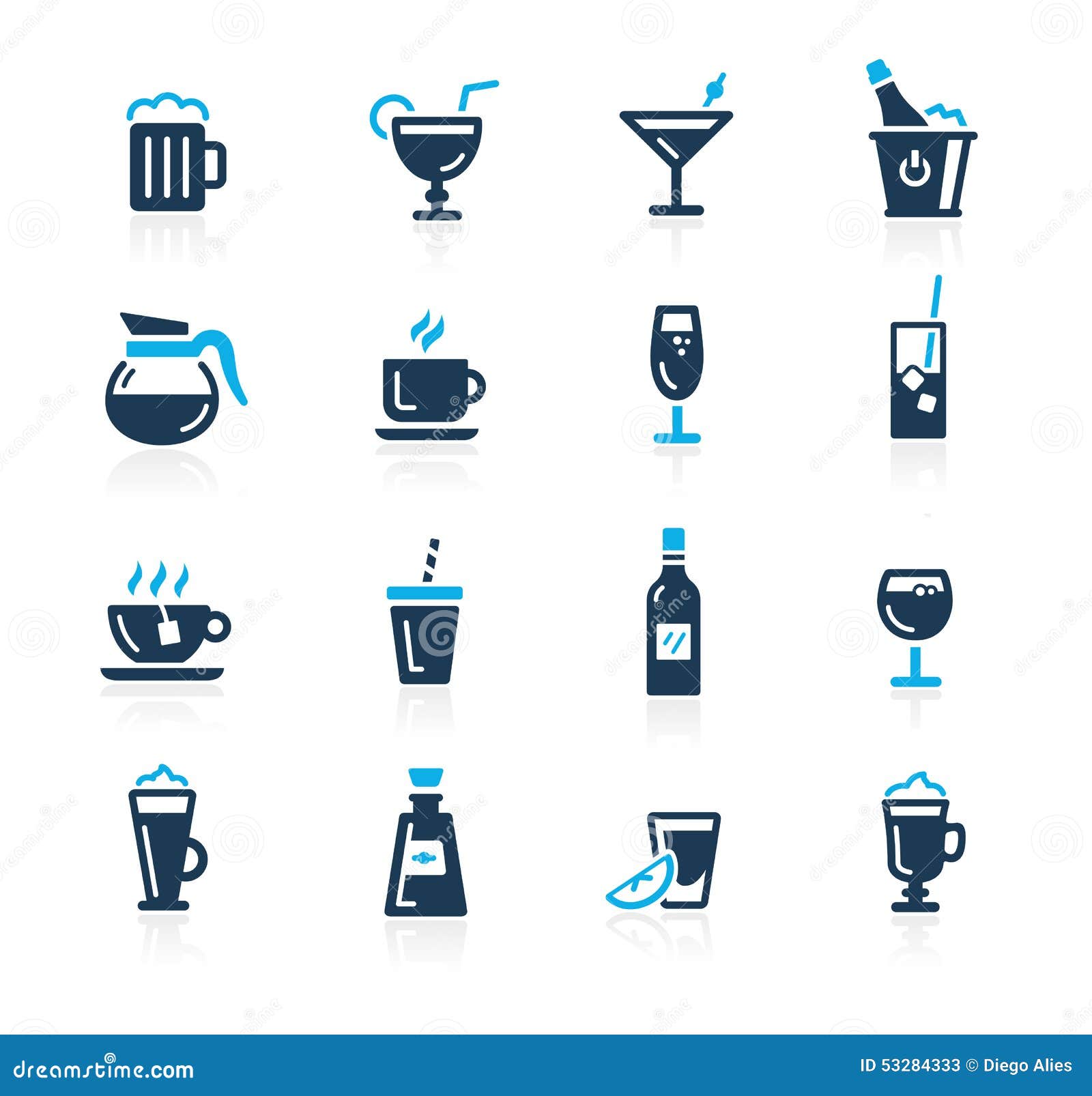 Aperitif Icons Set Cartoon Vector. Appetizer And Beverage ...