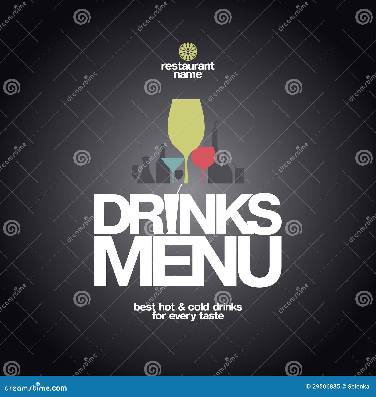 Drinks Menu Design With Cocktails Cartoon Vector | CartoonDealer.com ...