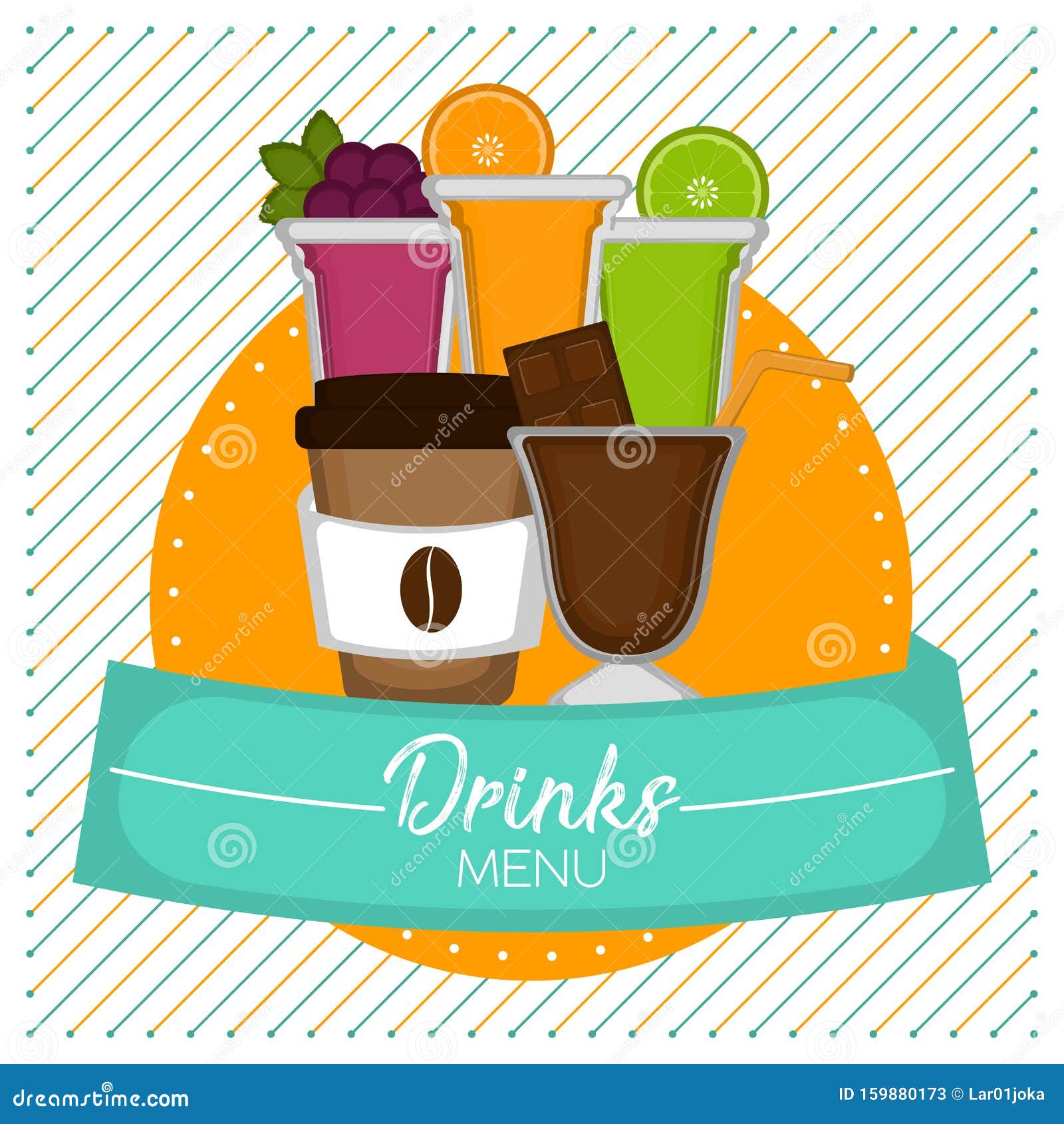 Drinks menu illustration stock vector. Illustration of chocolate ...